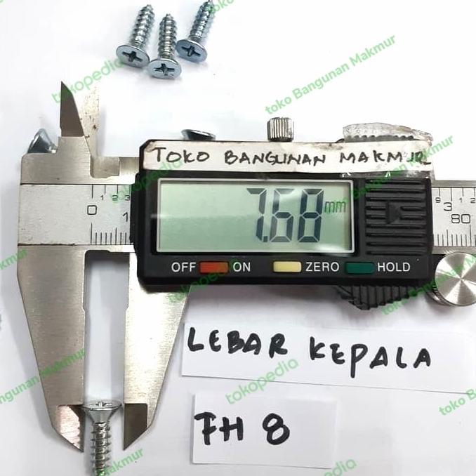 Jual Skrup Kepala Rata 8X2" = 5Cm Sekrup Tapping Fh 8 X 2" Per 100Pcs ...