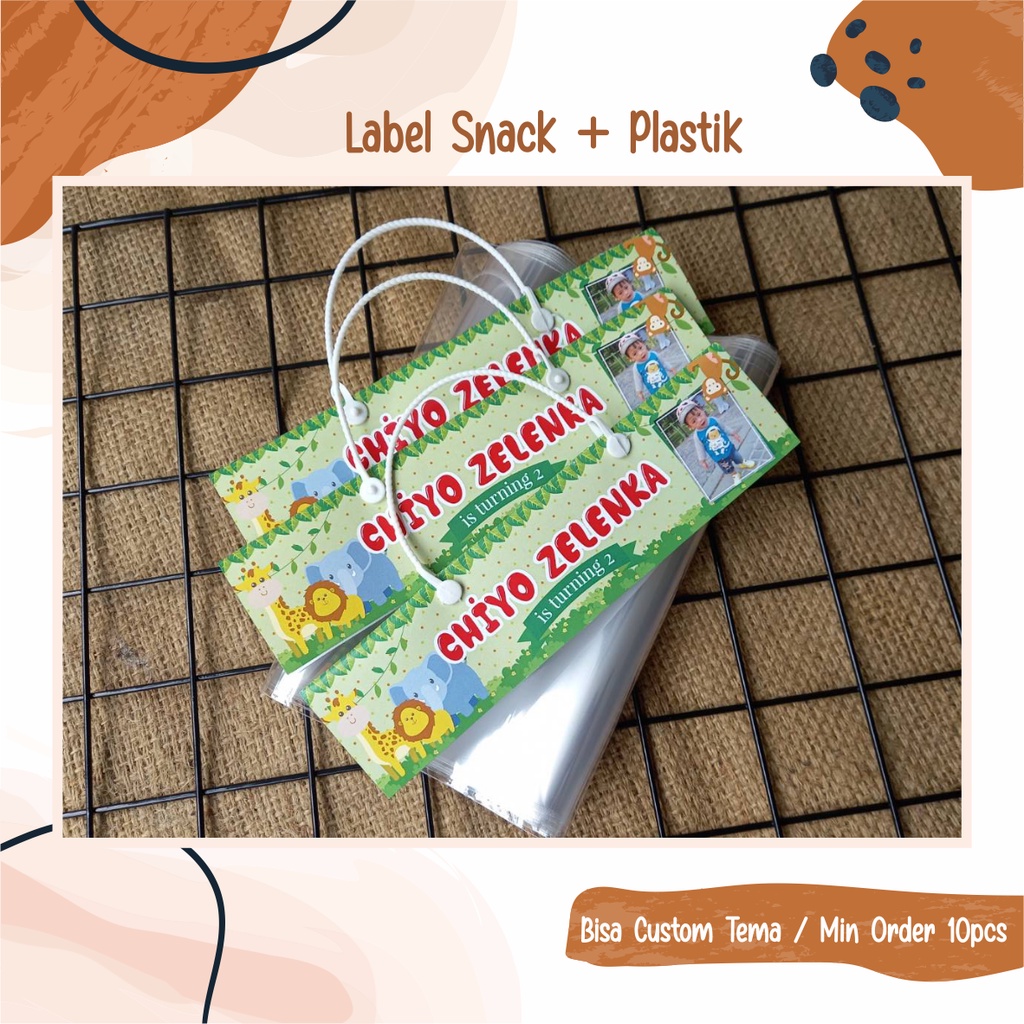 Jual Label Snack Ulang Tahun Custom Desain + PLASTIK | Shopee Indonesia