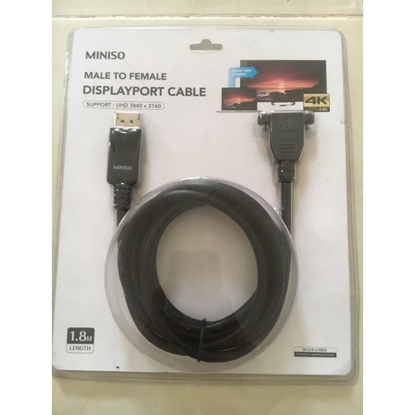 Jual displayport cable male to female miniso | Shopee Indonesia