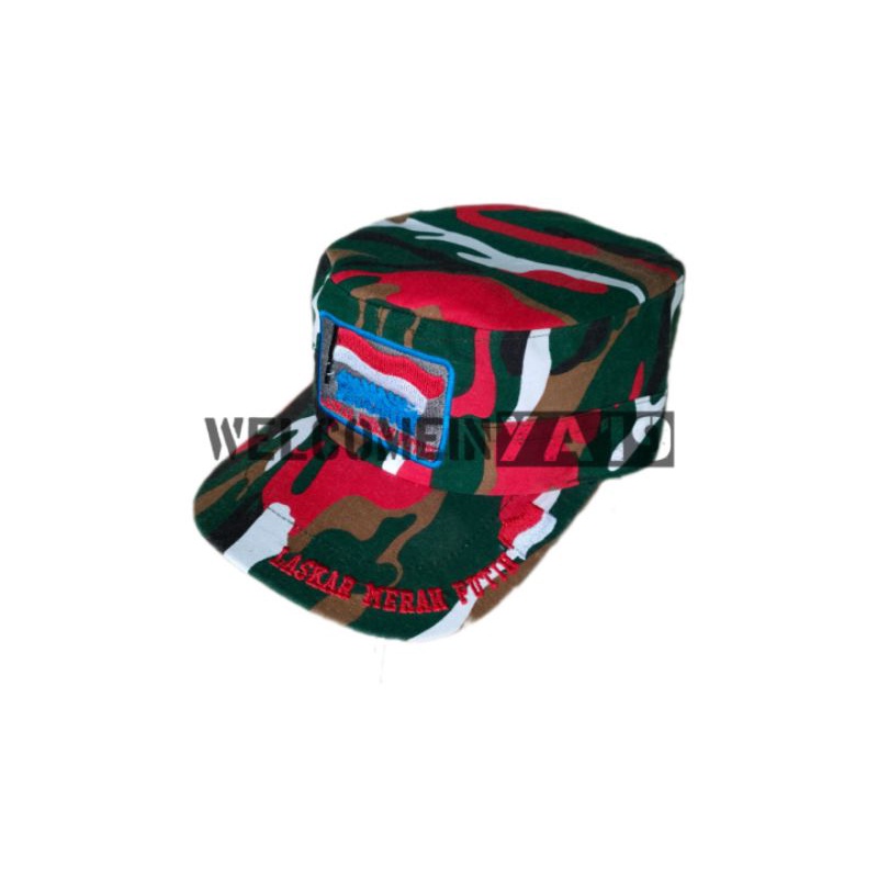Jual Topi Komando Loreng Laskar Merah Putih / Topi Komando Logo Laskar ...