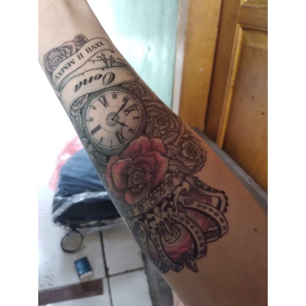 Jual tato temporer jam Romawi tahan lama waterproof cod | Shopee Indonesia