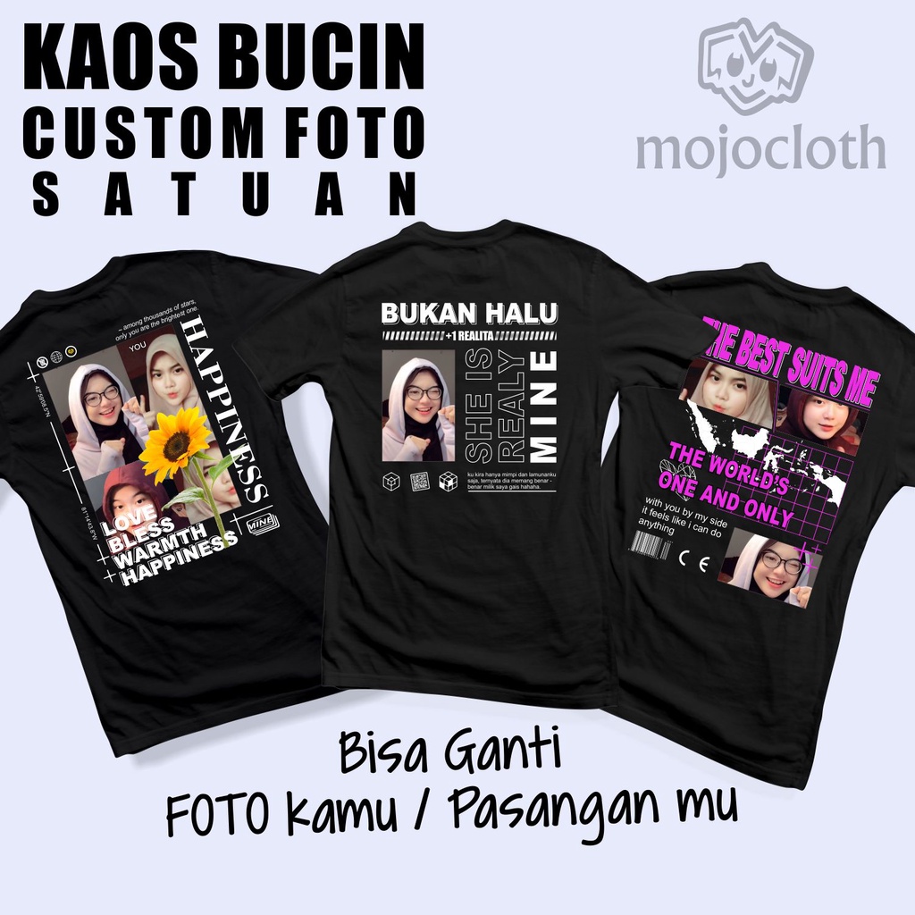 Jual Kaos Bucin Streetwear - Kaos Custom Foto Satuan - Kaos Aesthetic ...