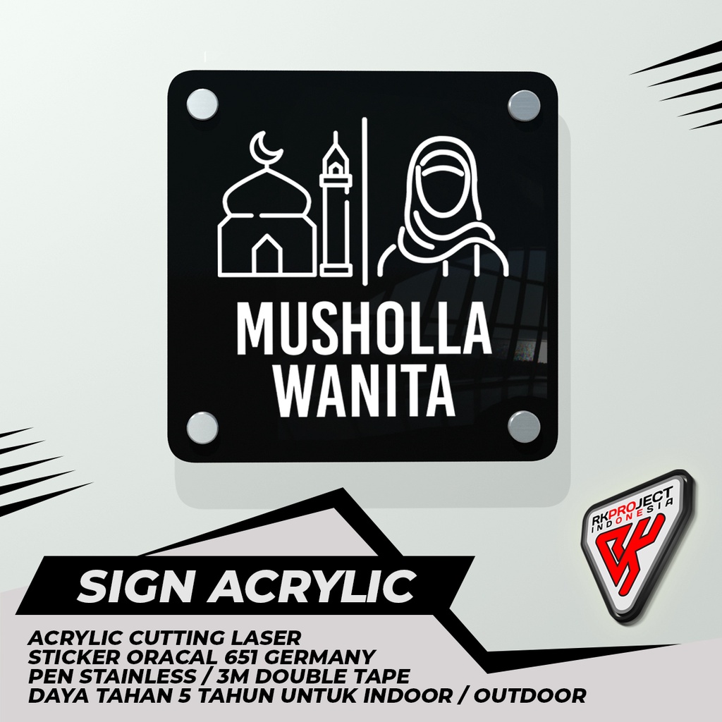 Jual SIGN BOARD AKRILIK ACRYLIC MUSHOLLA WANITA | Shopee Indonesia