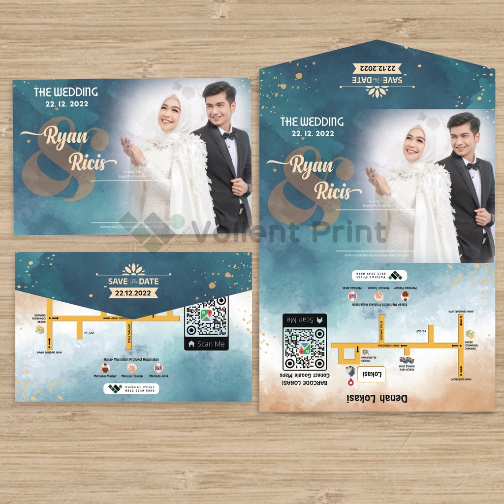 Jual Cetak Undangan Pernikahan Semi Amlop ART CARTOON Undangan Full ...