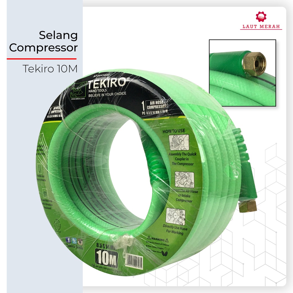 Jual Selang Angin Kompresor 10 meter TEKIRO Selang Angin Air Hose ...