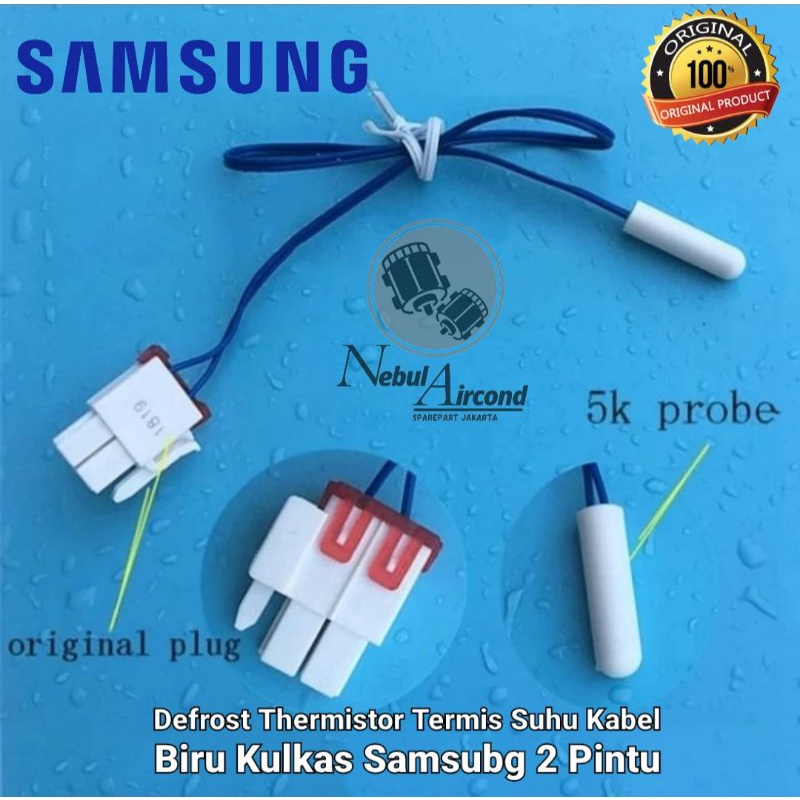 Jual Defrost Thermistor Termis Suhu Kabel Biru Kulkas Samsubg 2 Pintu ...
