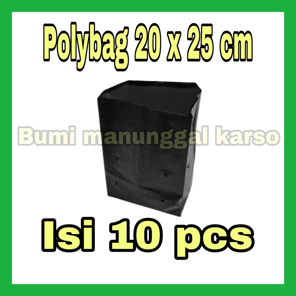 Jual Polybag hitam tanaman bibit 20 cm x 25 cm ISI 10 PCS | Shopee ...