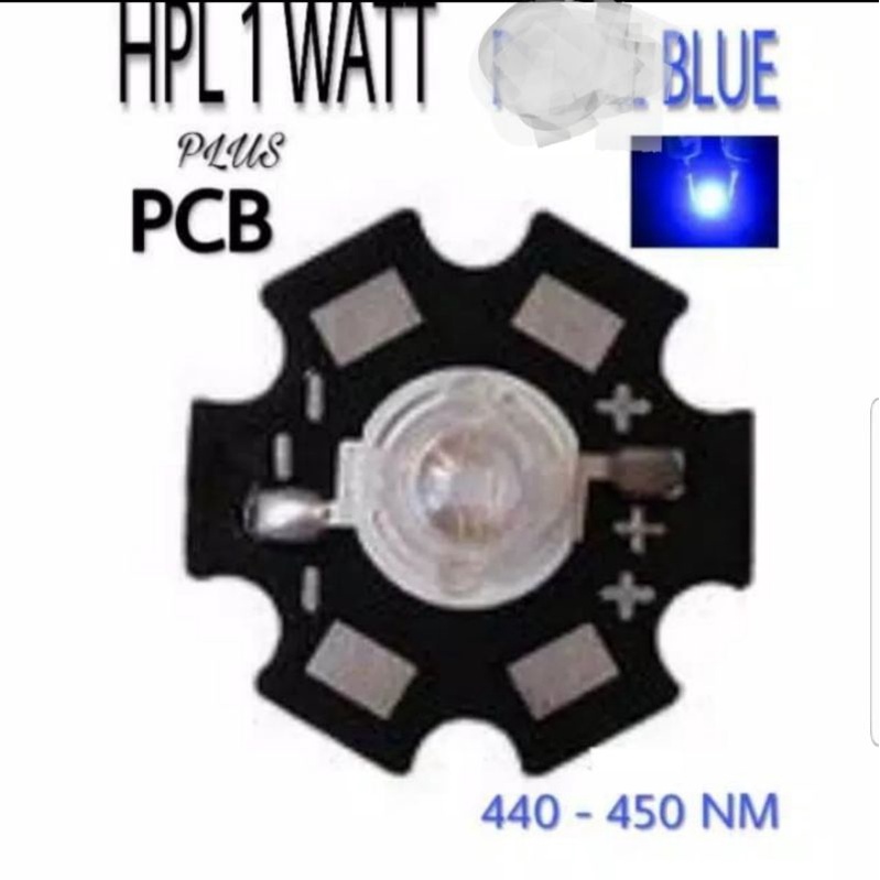 Jual lampu LED HPL 1W Chip Thaiwan EPILET 30mil Warna Blue biru + PCB ...