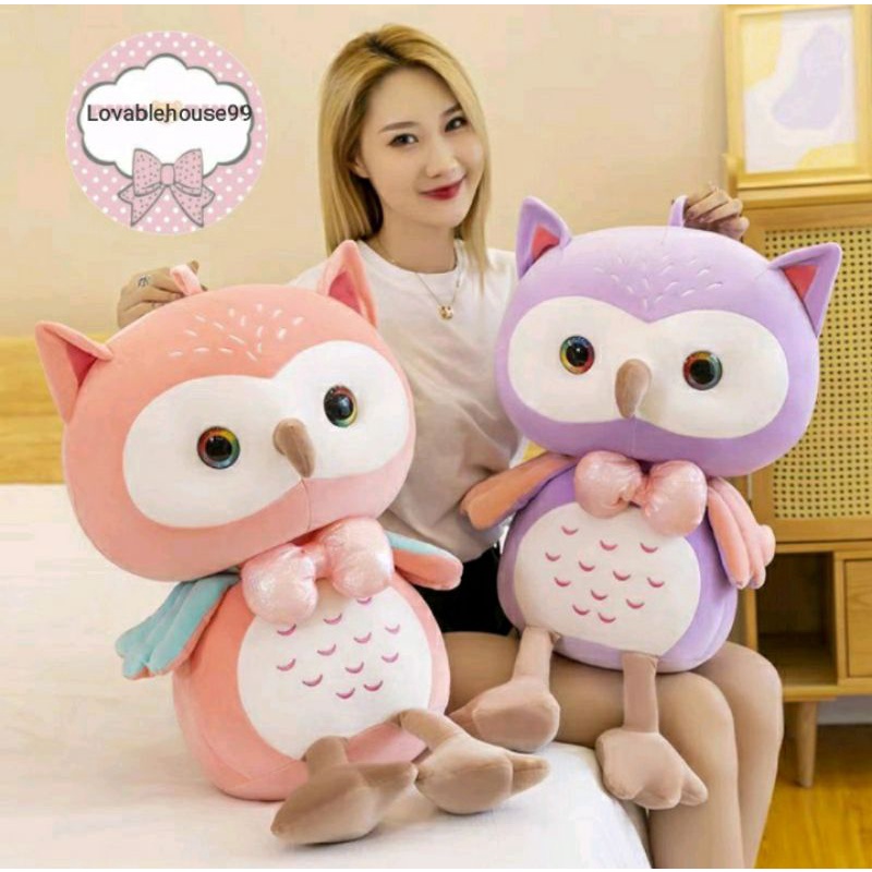 Jual Boneka Burung Hantu Pita Lucu/Boneka Owl Size Besar 55cm | Shopee ...