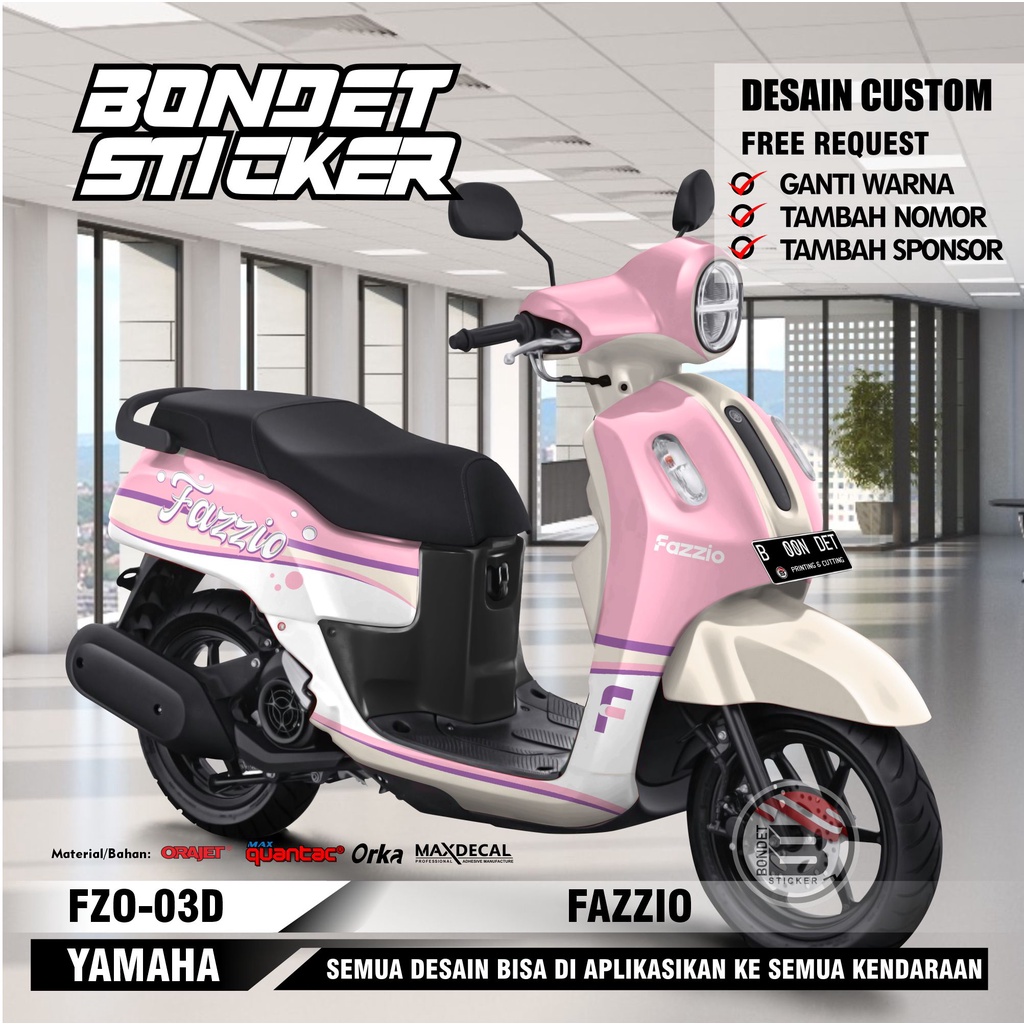 Jual STICKER MOTOR - DECAL YAMAHA FAZZIO FULL BODY KODE FZO-03D ...