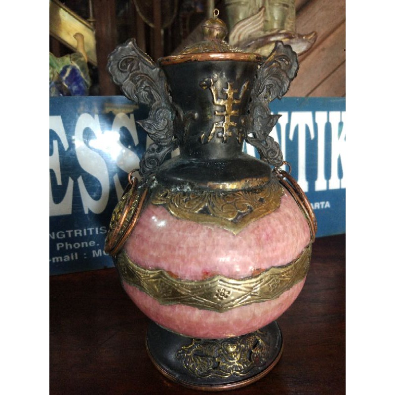 Jual Pot Marmer Ornamen Kuningan Cina Kuno Antik | Shopee Indonesia