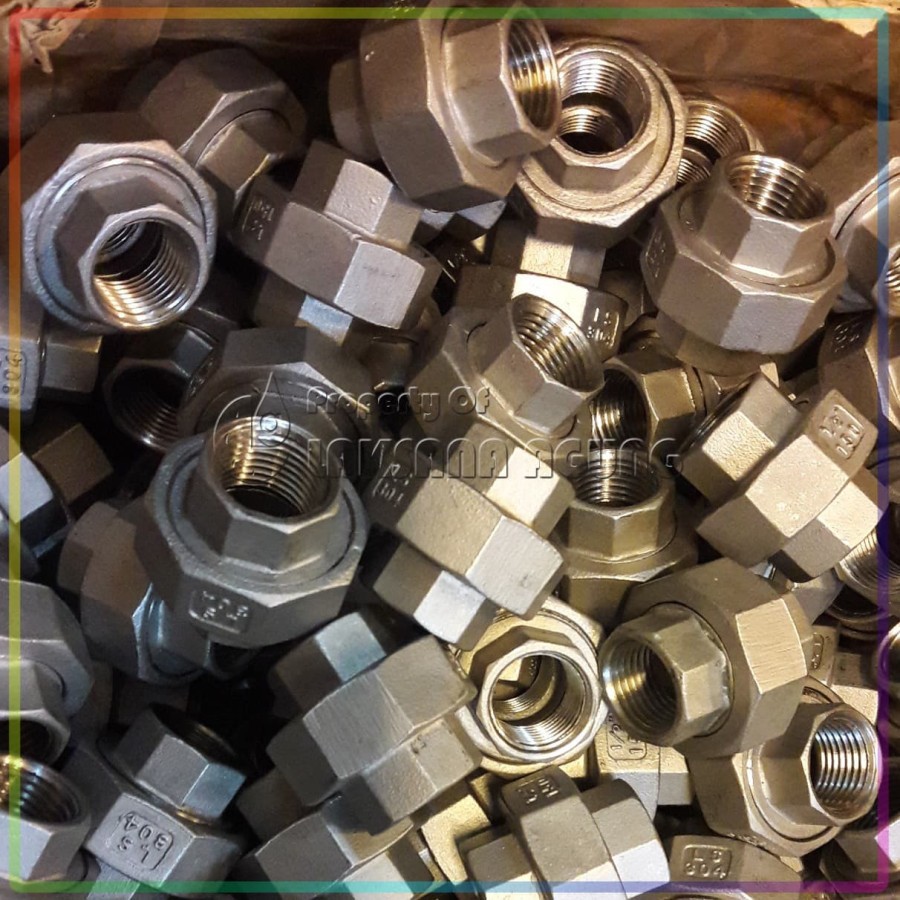Jual Water Mur stainless 1 inch drat dalam | Union Stainless 1 inch LS ...