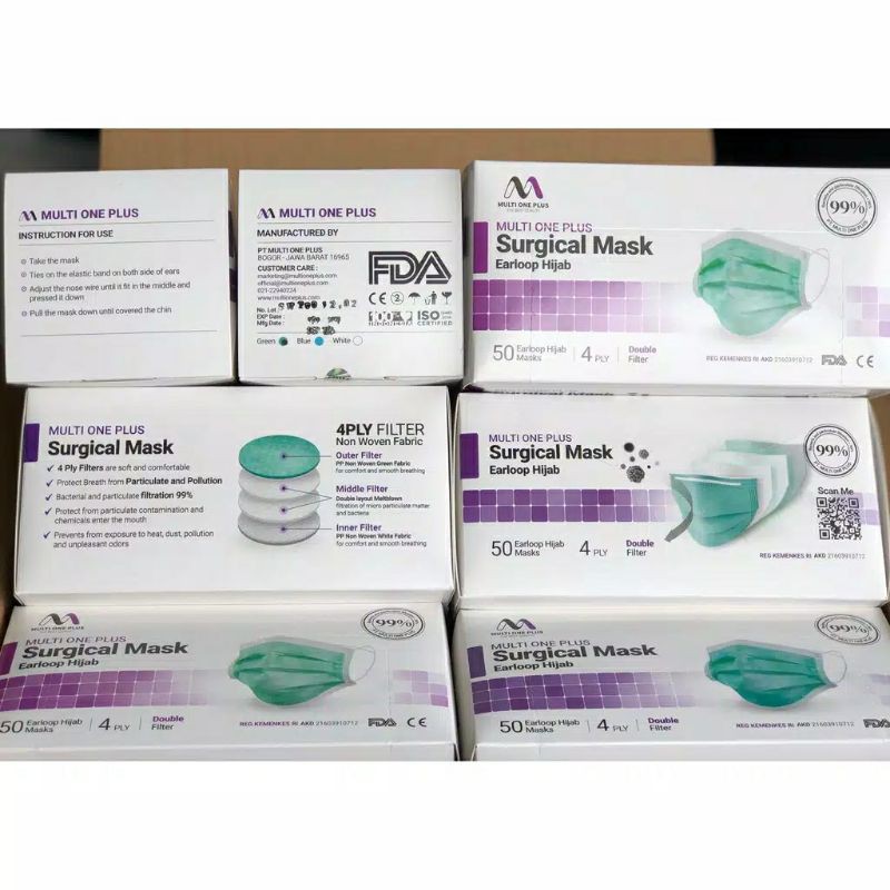Jual Masker Multi One Plus 4ply / Surgical Mask Multi One Plus / Masker ...