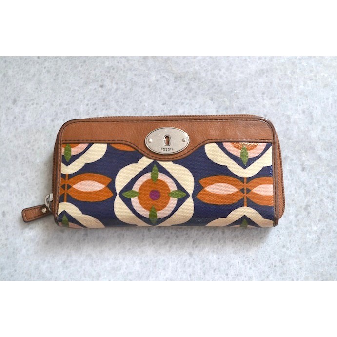 Jual Fossil Dompet Navy Floral 2nd Vgc | Shopee Indonesia