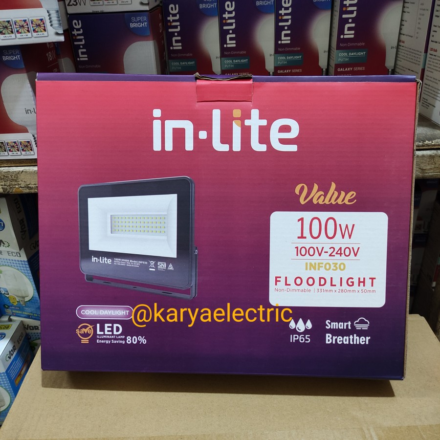 Jual LAMPU SOROT LED IN LITE IN-LITE INF030 100WATT 100W VALUE FLOOD ...