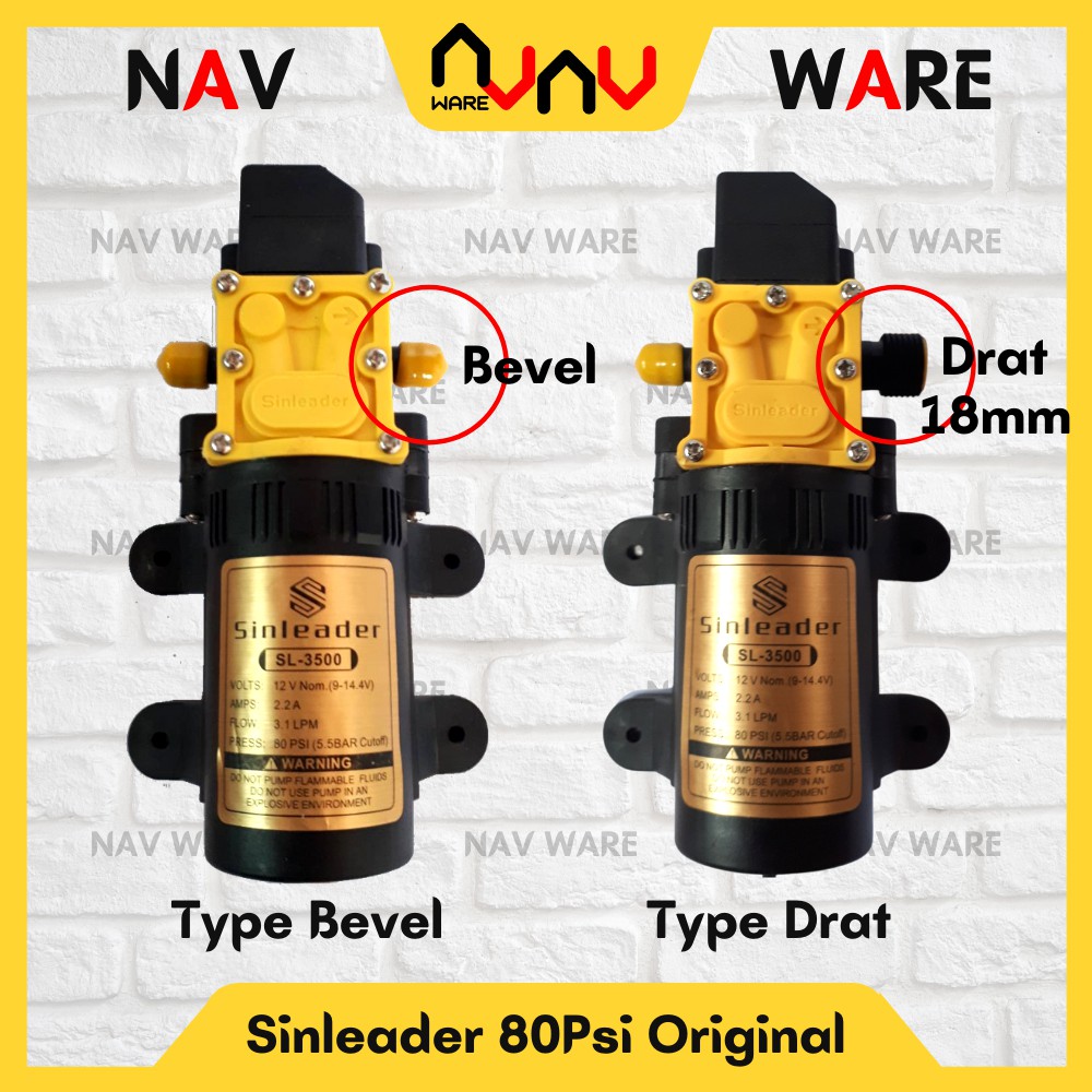 Jual Pompa Air DC Original Sinleader 12V 80Psi High Pressure Sprayer ...