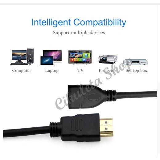 Jual Kabel HDMI Extension Male to Female Gold Plated pin | Shopee Indonesia