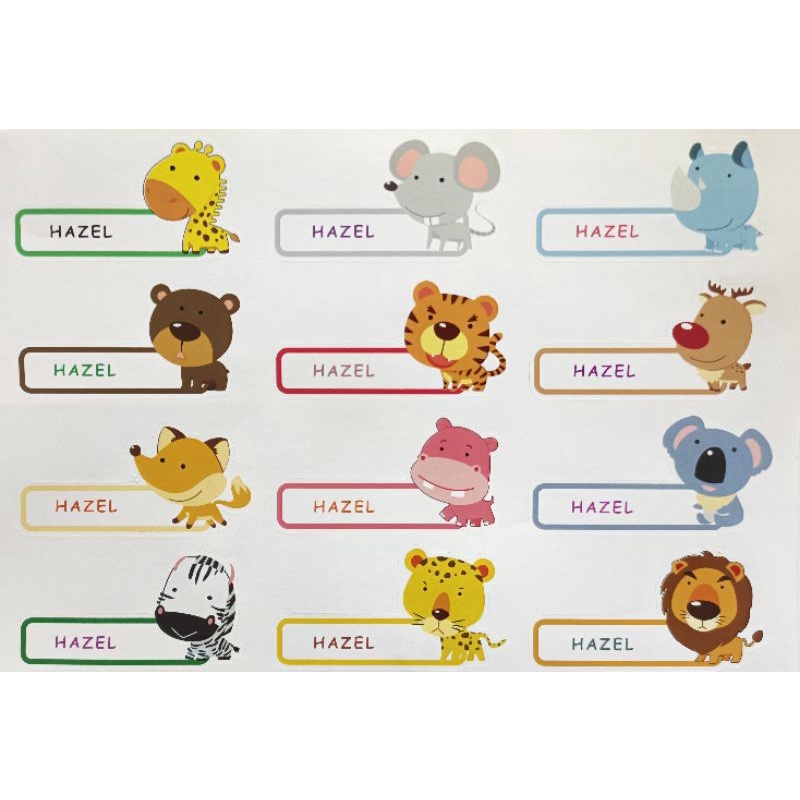 Jual Sticker_Label_Nama_Animals_Chromo | Shopee Indonesia