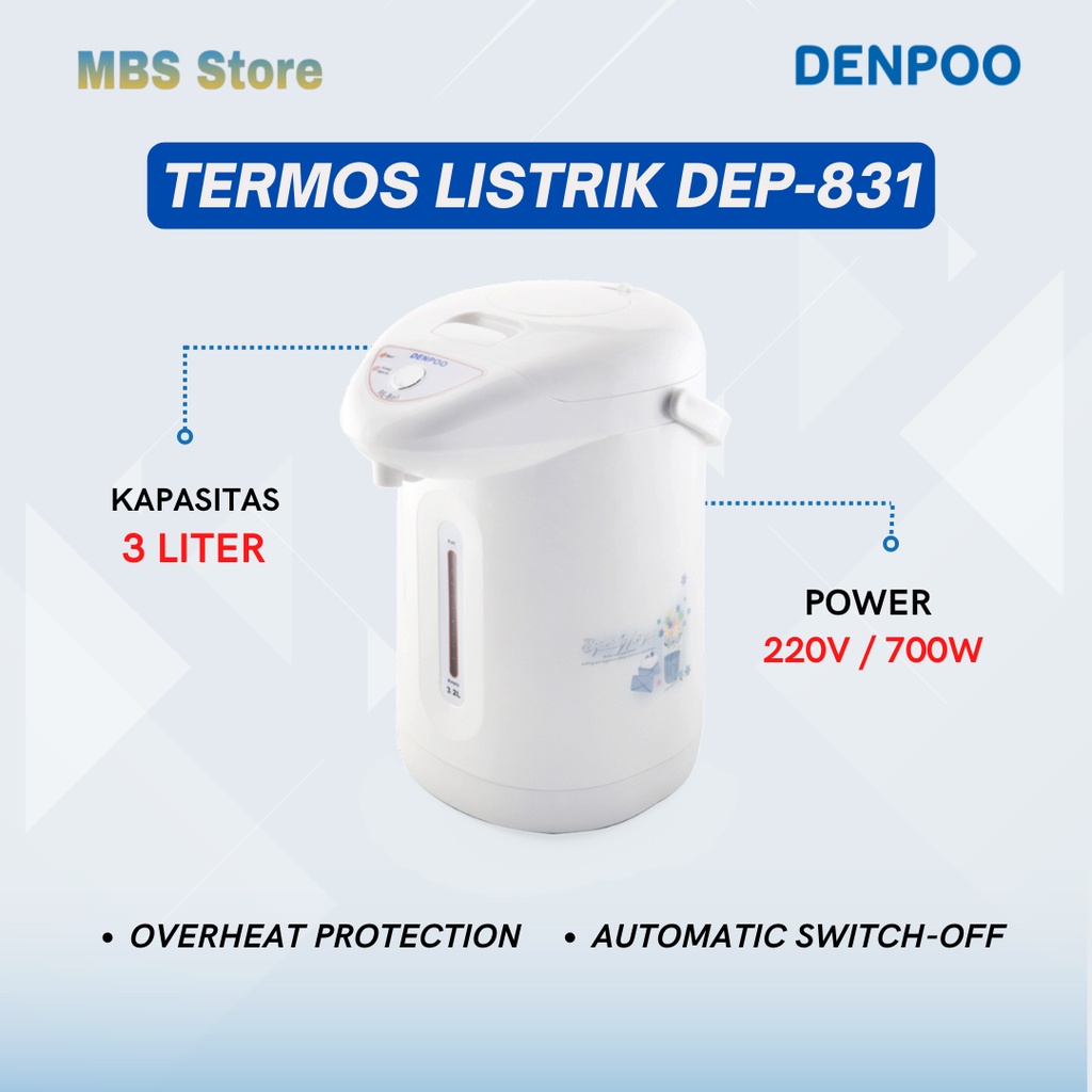 Jual TERMOS LISTRIK 3 LITER DENPOO DEP-831-VT | Shopee Indonesia