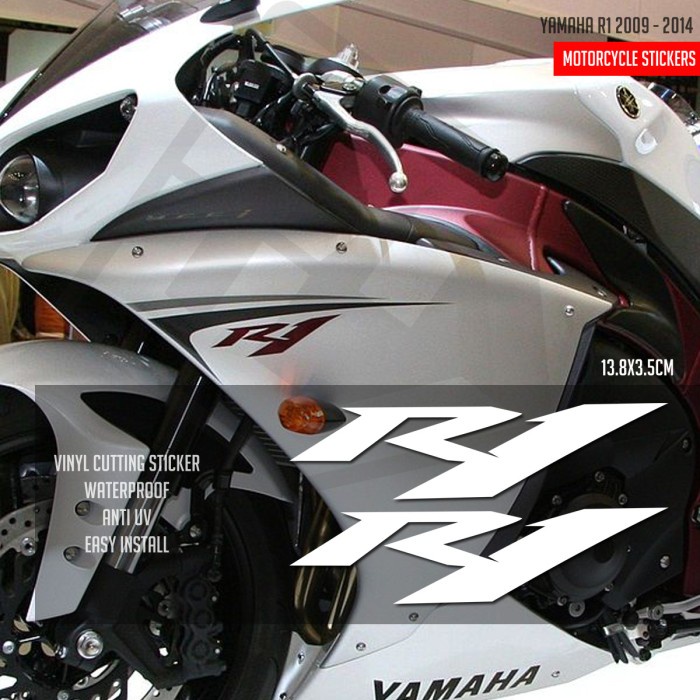 Jual Sticker Logo Yamaha R1 2009 to 2014 DEcal Stiker Body Motor R1 ...