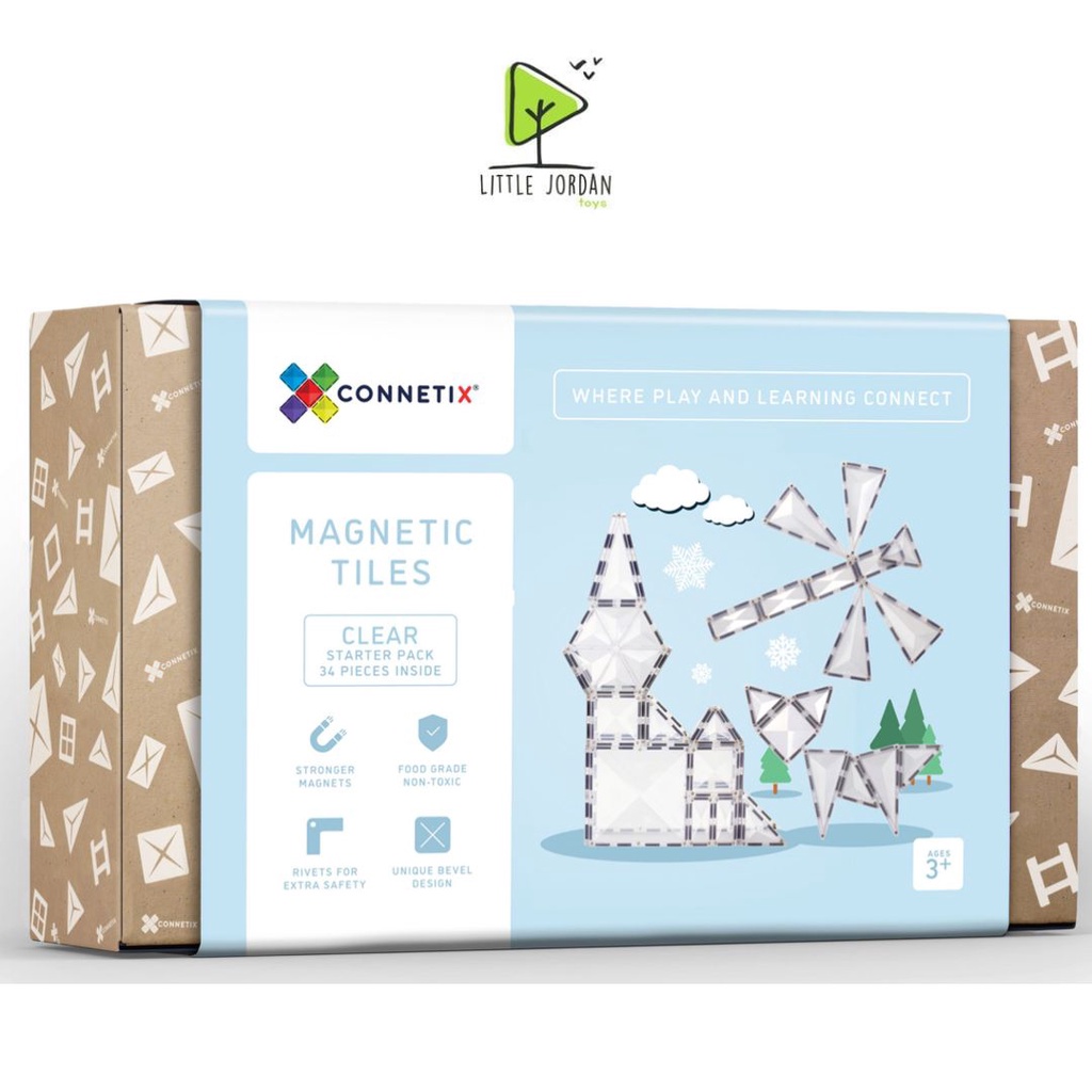 Jual Connetix Tiles Clear Starter Pack 34 pc | Shopee Indonesia