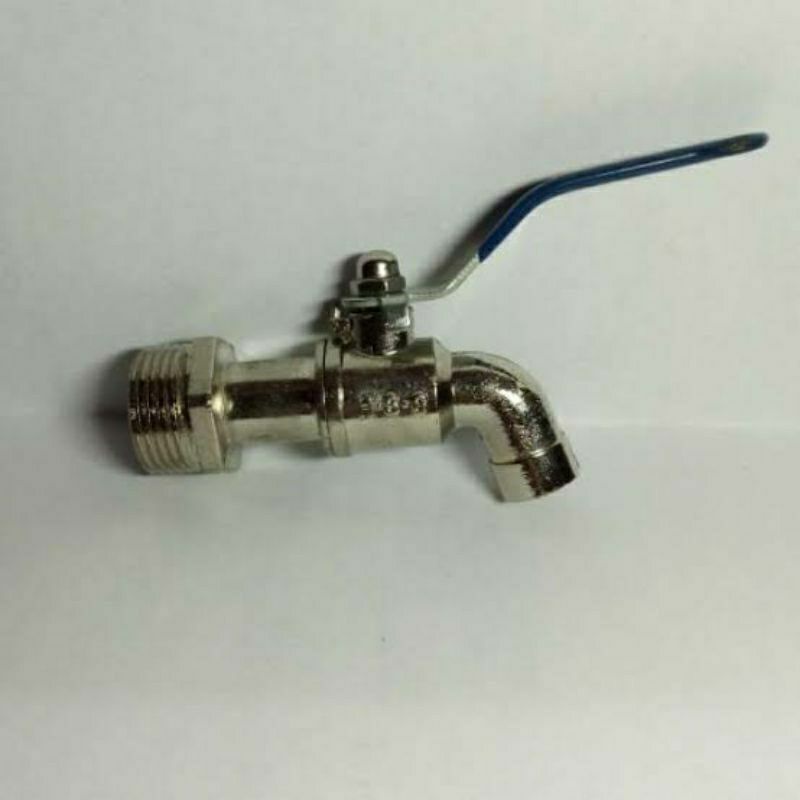 Jual Kran Air Besi Gagang Hitam Biru 1/2" - Keran Tembok | Shopee Indonesia