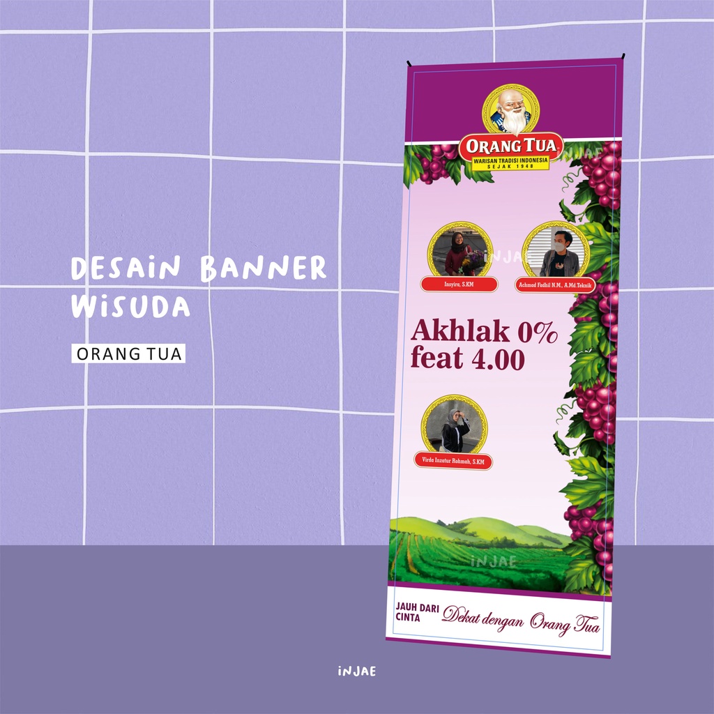 Jual INJAE DESIGN Custom Banner Wisuda Sidang Model Orang Tua Hadiah ...