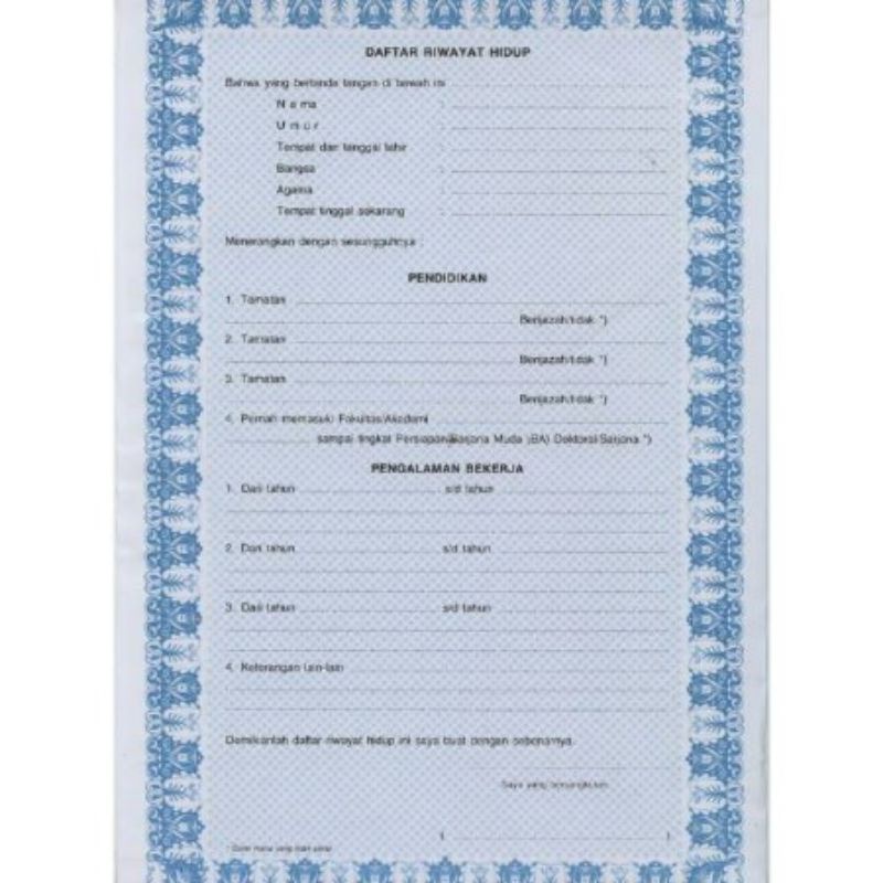 Jual Kertas Daftar Riwayat Hidup | Shopee Indonesia