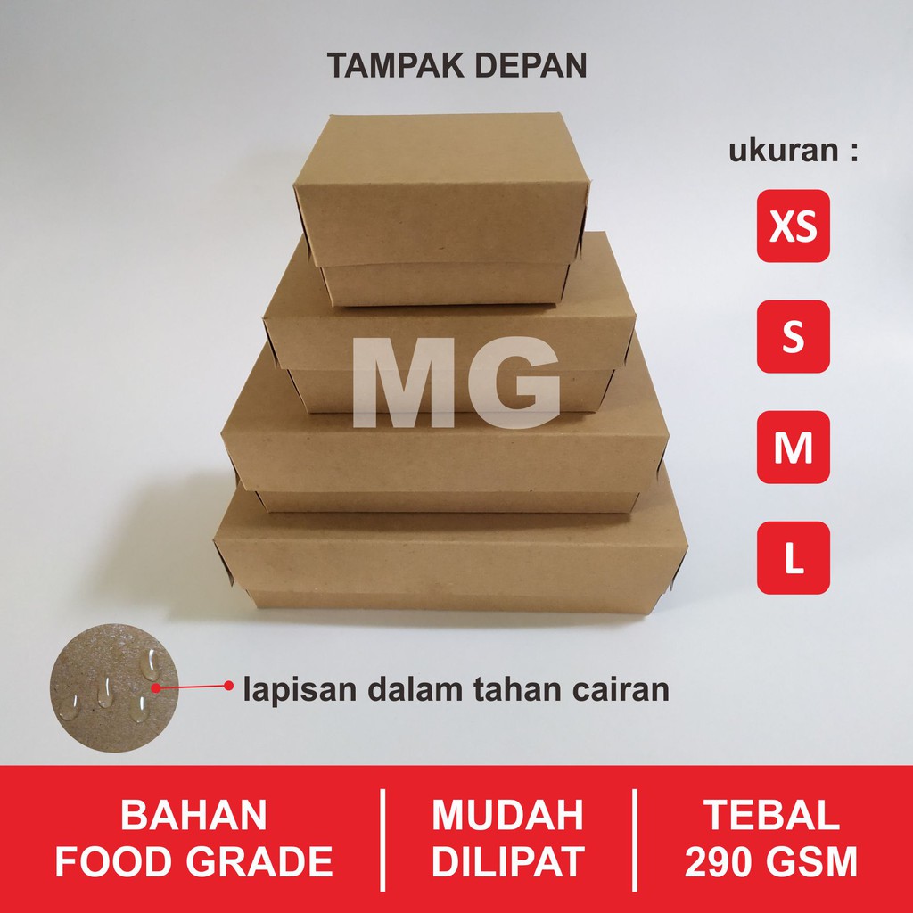 Jual Lunch Box ukuran L / Dus Makanan ukuran besar / Dus nasi | Shopee ...