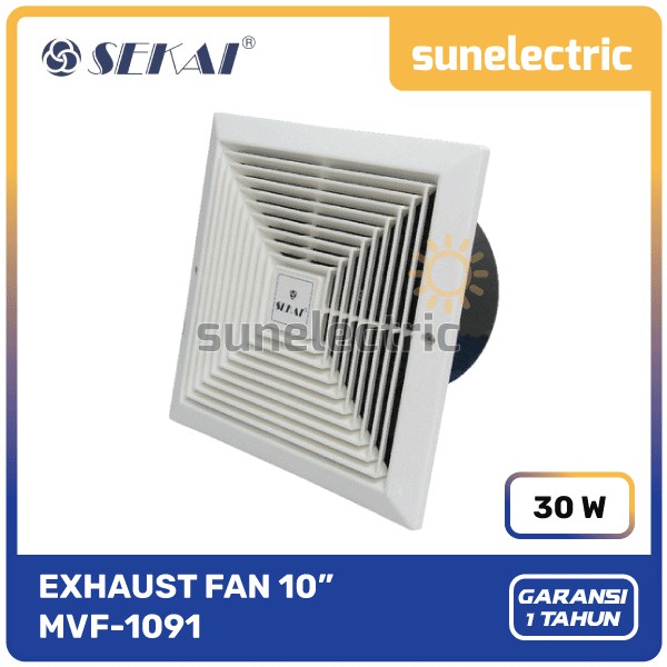 Jual Sekai MVF-1091 Exhaust Fan 10 Inch / 10" / 25 cm Ceiling / Plafon MVF 1091 / MVF1091- Putih ...