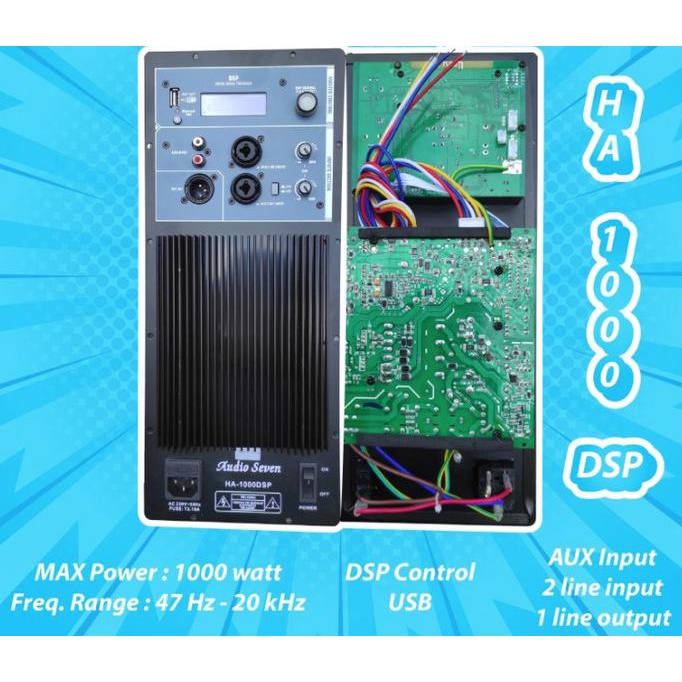 Jual mesin speaker aktif / power kit Aktif audioseven DSP HA1000 DSP ...