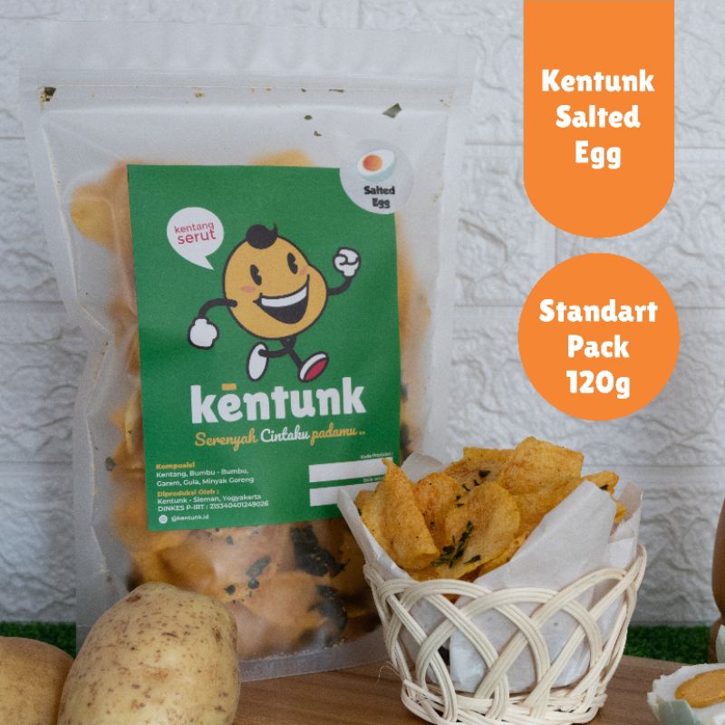 Jual KENTUNK Salted Egg 120g Cemilan Snack Keripik Kentang Serut Potato ...