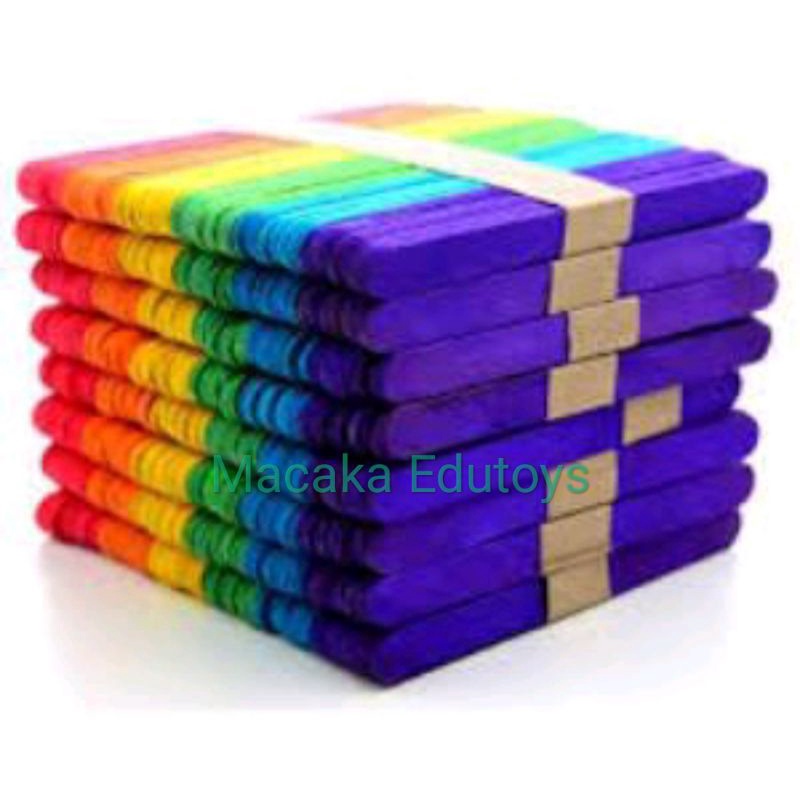 Jual macaka edutoys Stik kayu premium stick rainbow | Shopee Indonesia