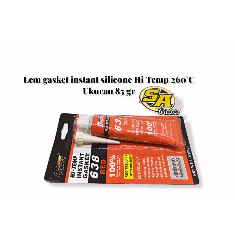 Jual LEM PERPAK GASKET INSTANT SILICONE 638 RED HI TEMP BESAR NETTO 85 ...