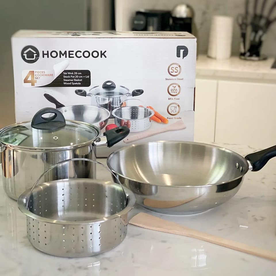 Jual Panci Stainless Steel 430 Homecook set of 4 food grade BPA Free ...
