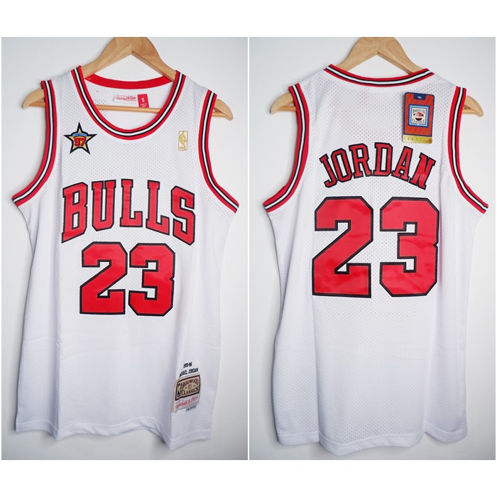 Jual JERSEY BASKET NBA CLASSIC HWC BULLS #23 MICHAEL JORDAN PUTIH ALLSTAR 98 MITCHELL&NESS ...