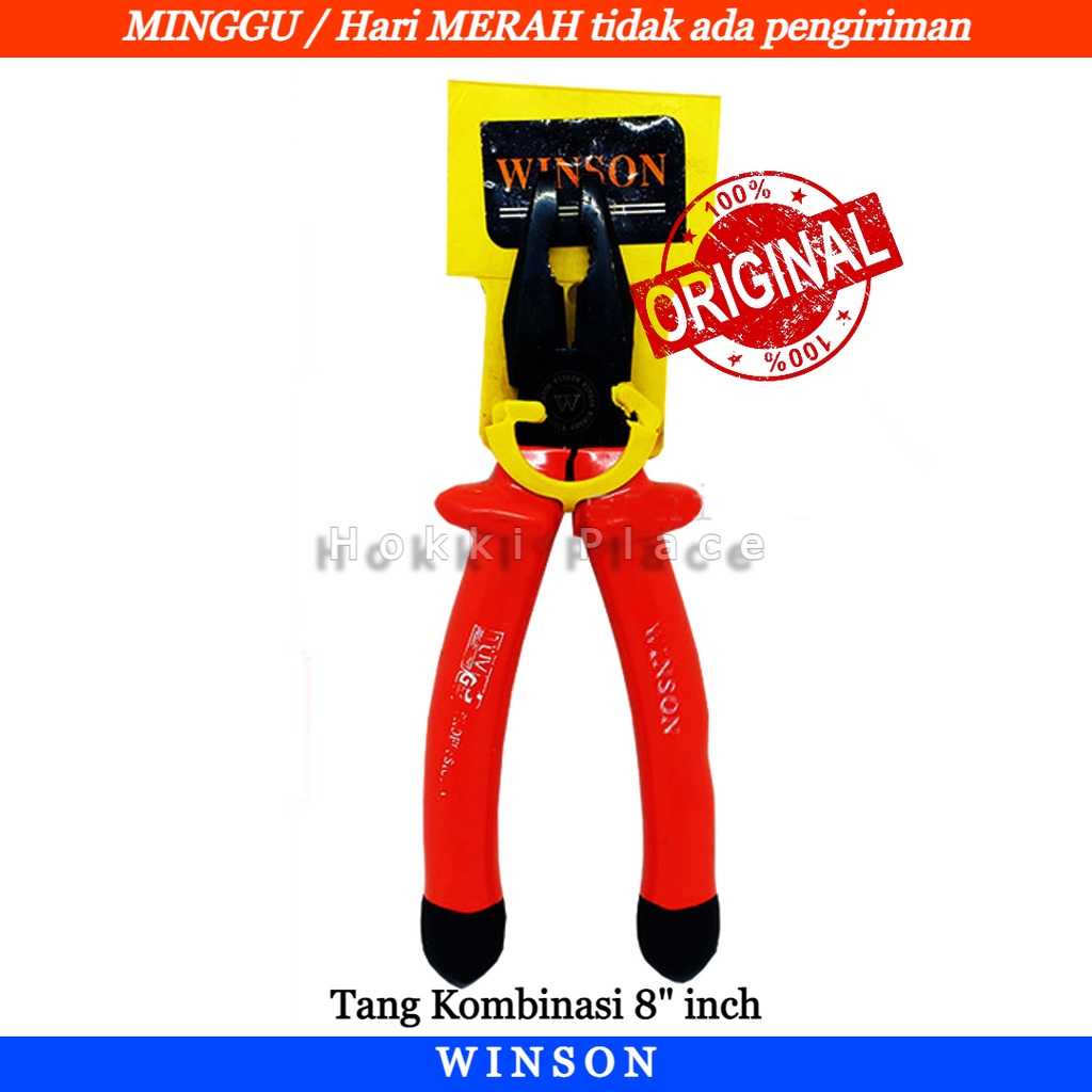 Jual Winson Tang Hitam Kombinasi listrik Gagang Karet 8" INCH | Shopee ...