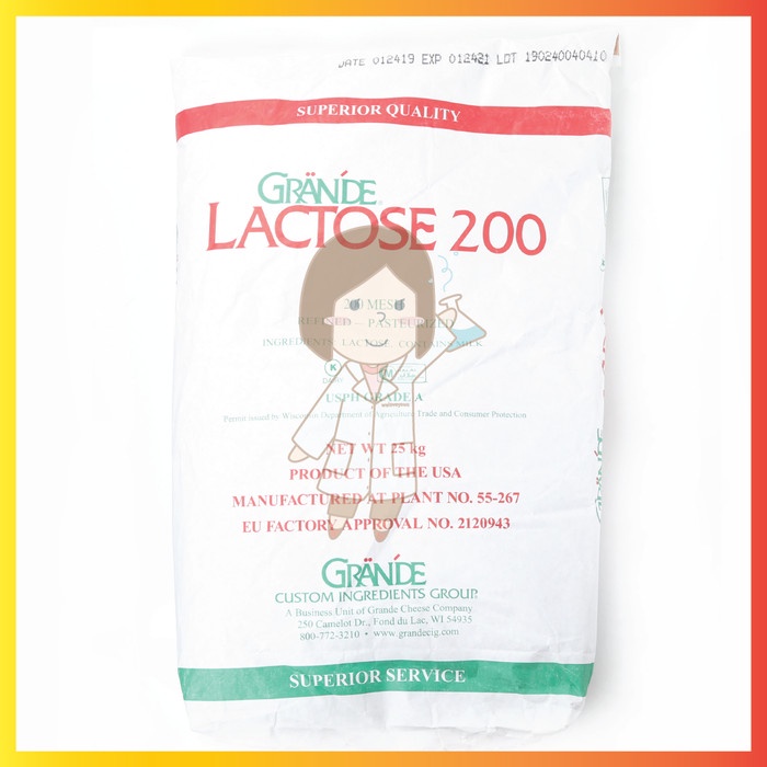 Jual GRANDE LACTOSE 200 MESH REFINED PASTEURIZED LAKTOSE LAKTOS 25KG ...