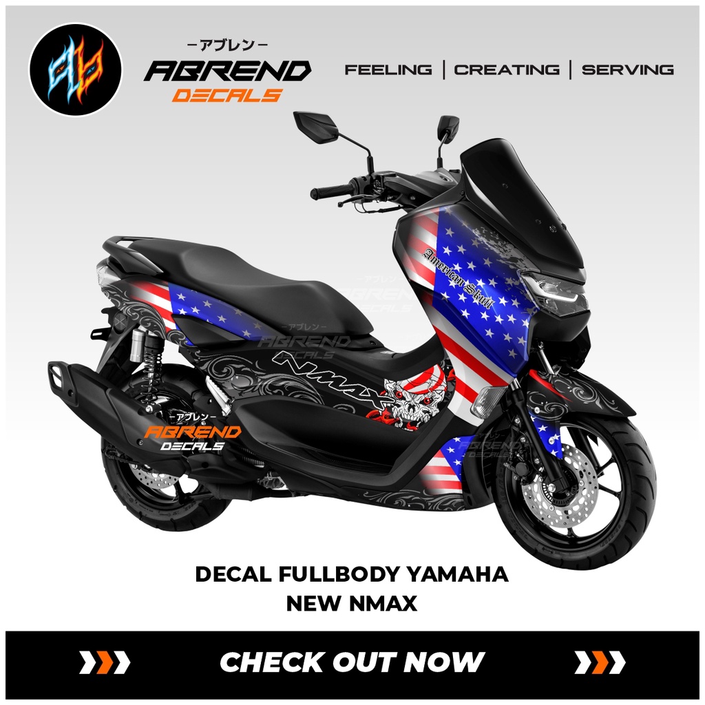 Jual Decal Fullbody Nmax New American Skull / Stiker Motor Yamaha Nmax ...