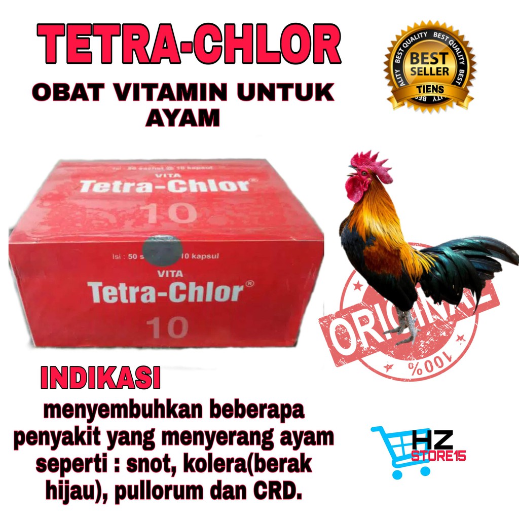 Jual Obat Vitamin Ayam Tetra Chlor 1 Sachet Isi 10 Kapsul Manjur ...