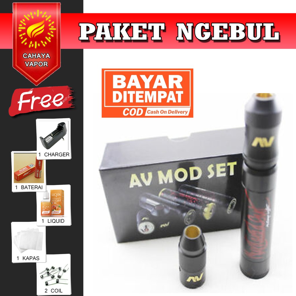 Jual PAKET SIAP NGEBUL AV able 1 mod cotton candy kit - Free Charger ...