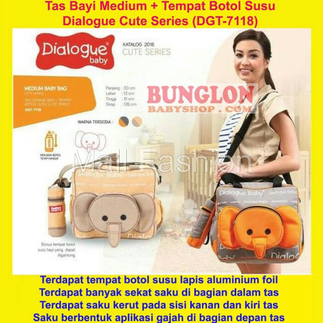Jual Mall Fashion - Dialogue Tas Baby Medium Cute Series Gajah + Tempat ...