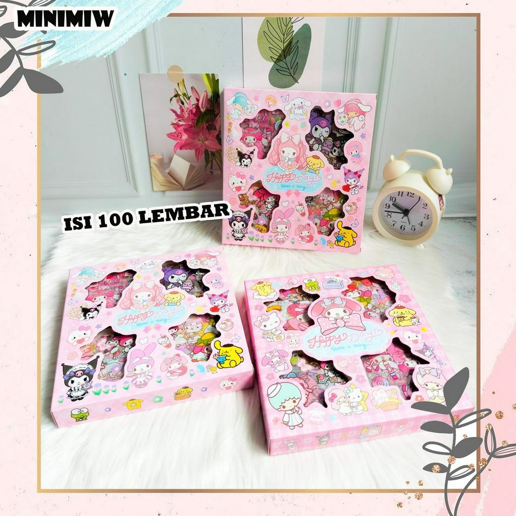 Jual Sticker BOX SANRIO isi 100 lembar Set Daily Manual Cute Pattern ...