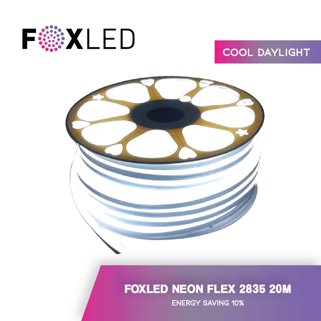 Jual FOXLED Lampu Neon Flex 2835 - 20 Meter 120 LED 24V Cahaya Putih ...