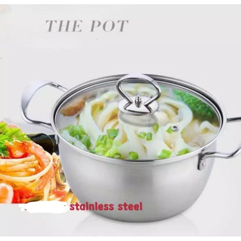 Jual Panci sup soup pot 18cm stainless steel tutup kaca murah kecil ...