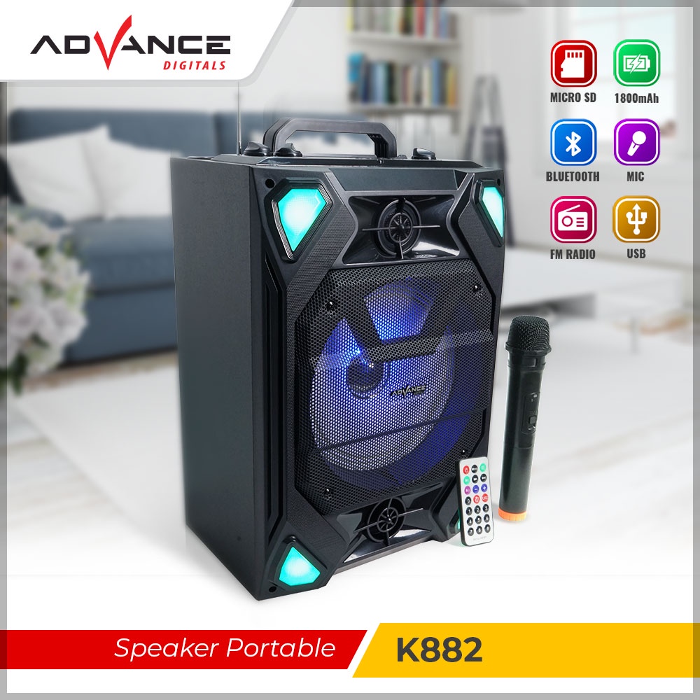 Jual Advance K882 Speaker Bluetooth Salon Aktif Portabel 8 Ukuran
