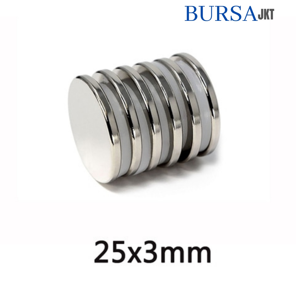 Jual MAGNET SUPER KUAT N52 NEODYMIUM N52 BULAT STRONG NdFeB 25 x 3 MM ...