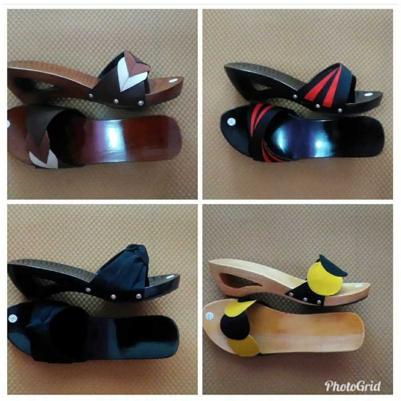 Jual kelom geulis wedges 5 cm/sandal kayu 5cm/wedges kelom geulis 5cm ...