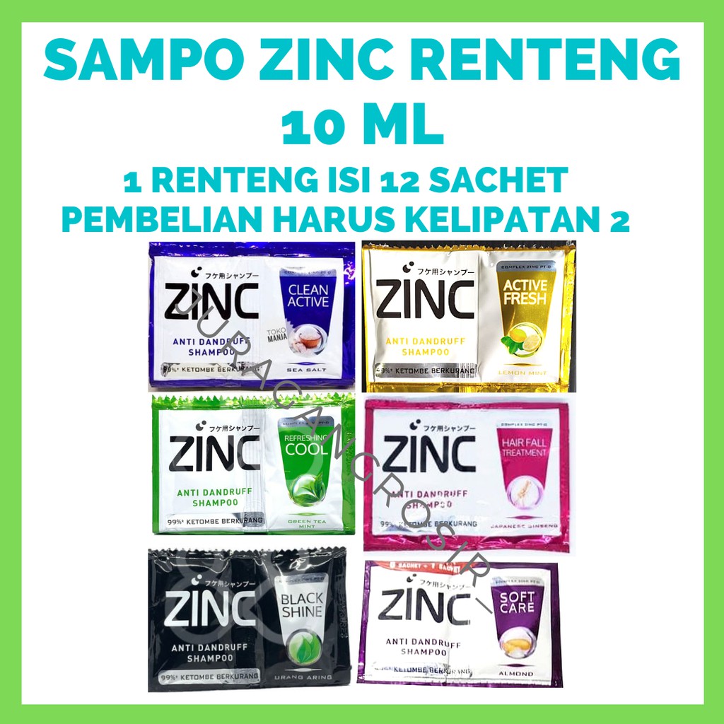 Jual SAMPO SHAMPOO ZINC 9 ML RENTENG ISI 12 SACHET | Shopee Indonesia