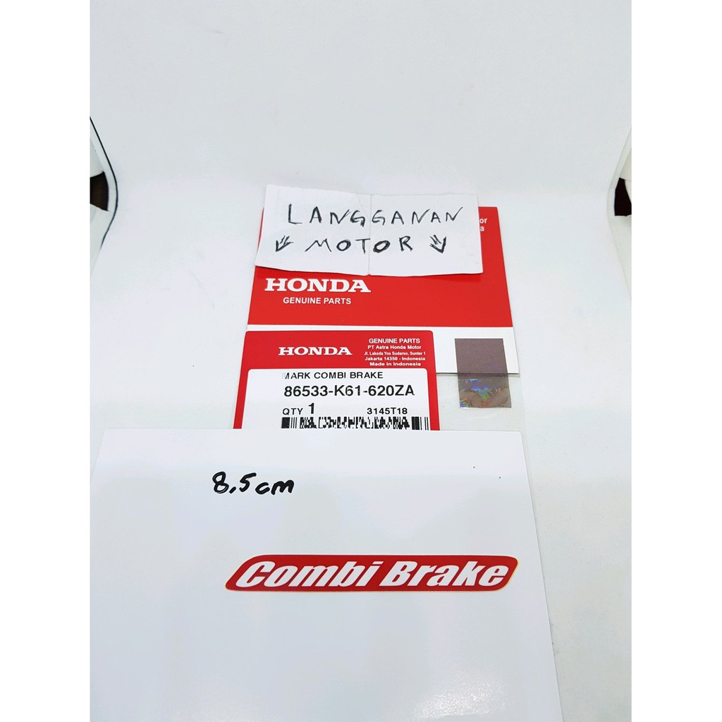 Jual MARK STICKER STIKER LOGO TULISAN COMBI BRAKE 8.5 CM MERAH | Shopee ...